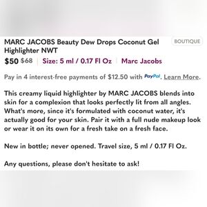 Marc Jacobs | Makeup | Marc Jacobs Beauty Dew Drops Coconut Gel ...